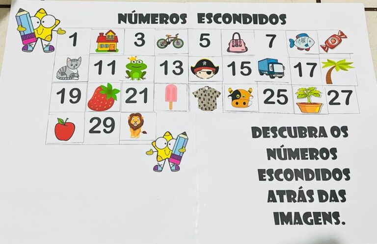 NÚMEROS ESCONDIDOS – Loja de recursos pedagógicos Professora Michelle